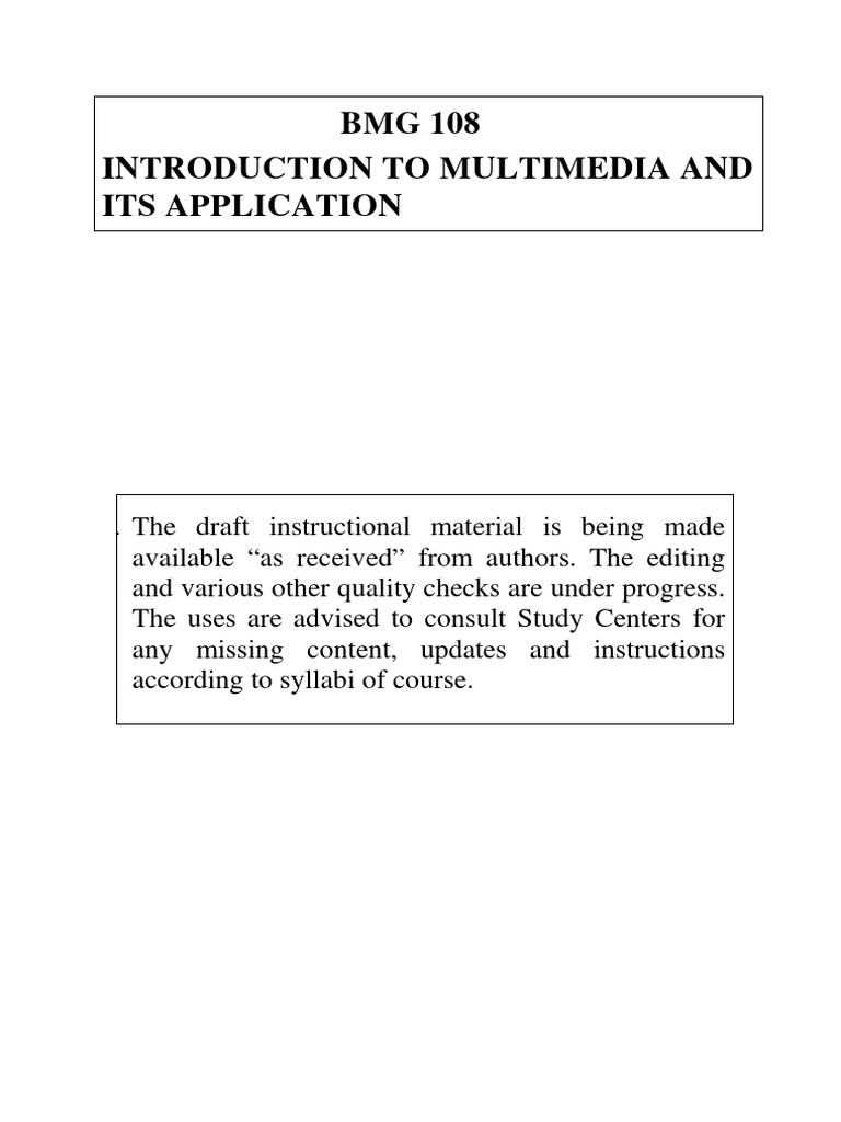 introduction to multimedia its application | PDF