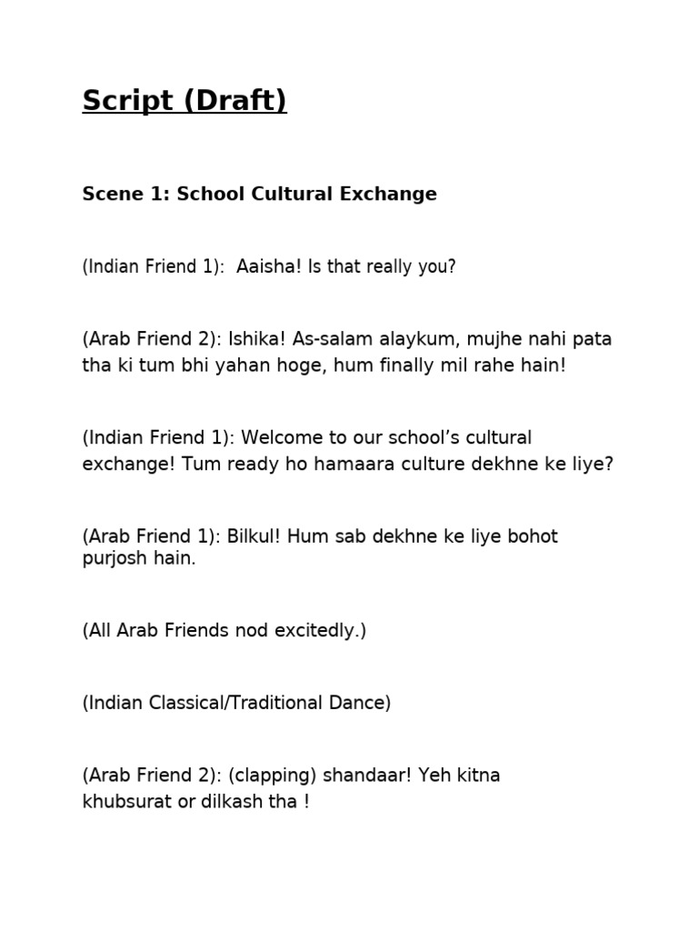 Script (Draft) (1) - 1 | PDF | Art