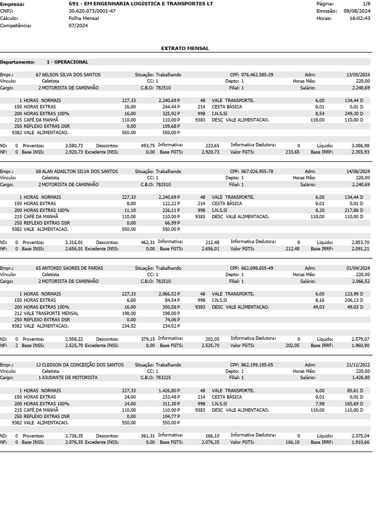 Extrato Mensal | PDF