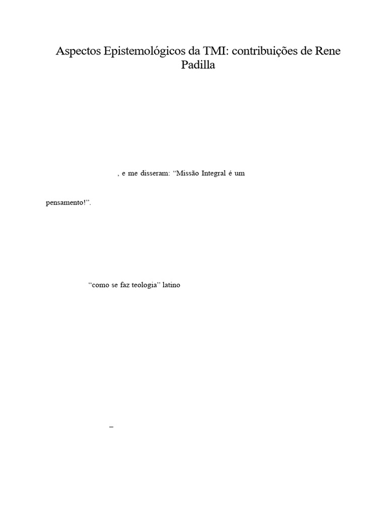 Aspectos Epistemológicos Da TMI | PDF