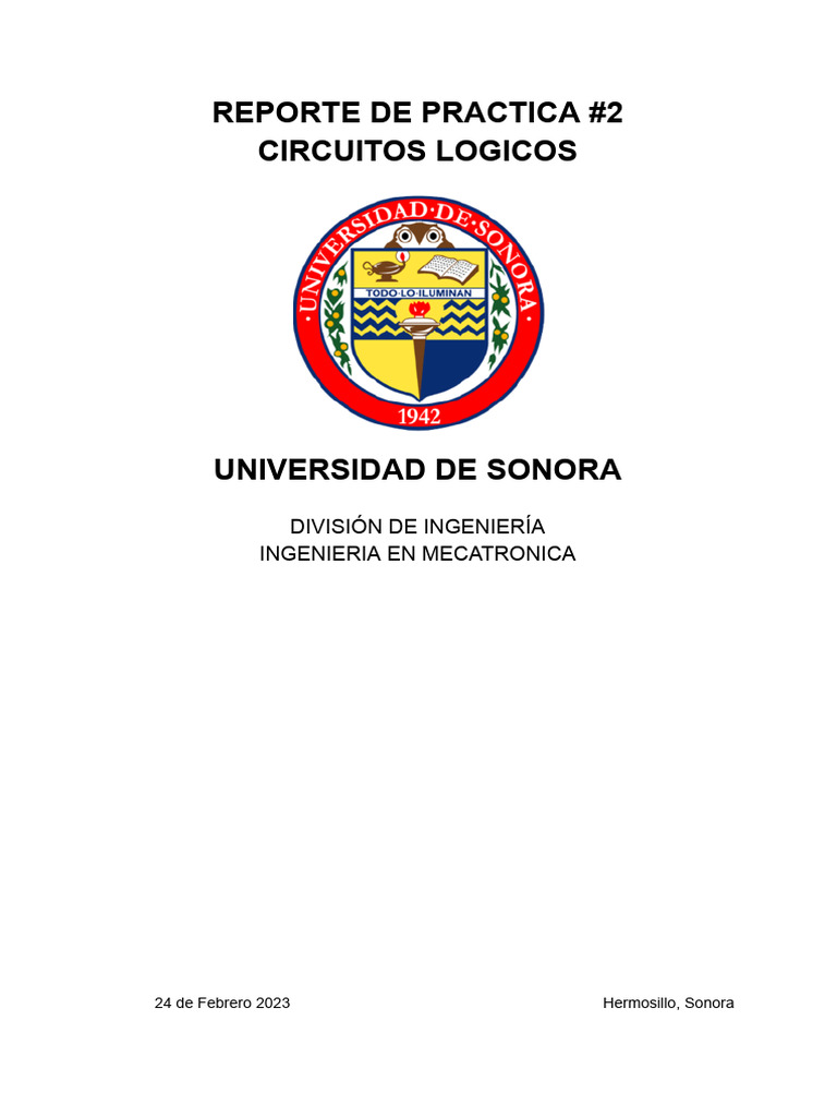 REPORTE DE PRACTICA #2 Circuitos Lógicos | PDF