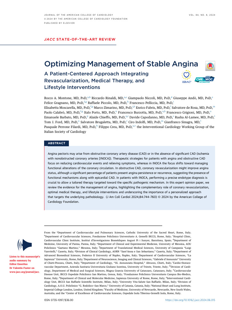 2024 JACC Manejo Angina Estable | PDF