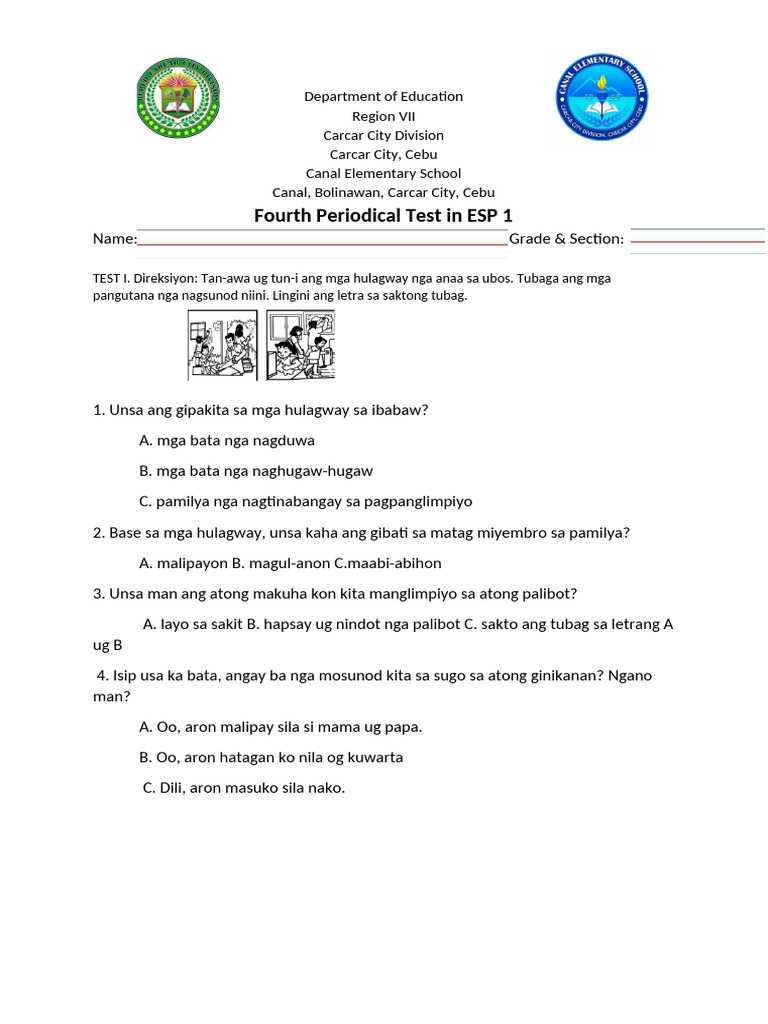Exam Esp 4th Quarter | PDF