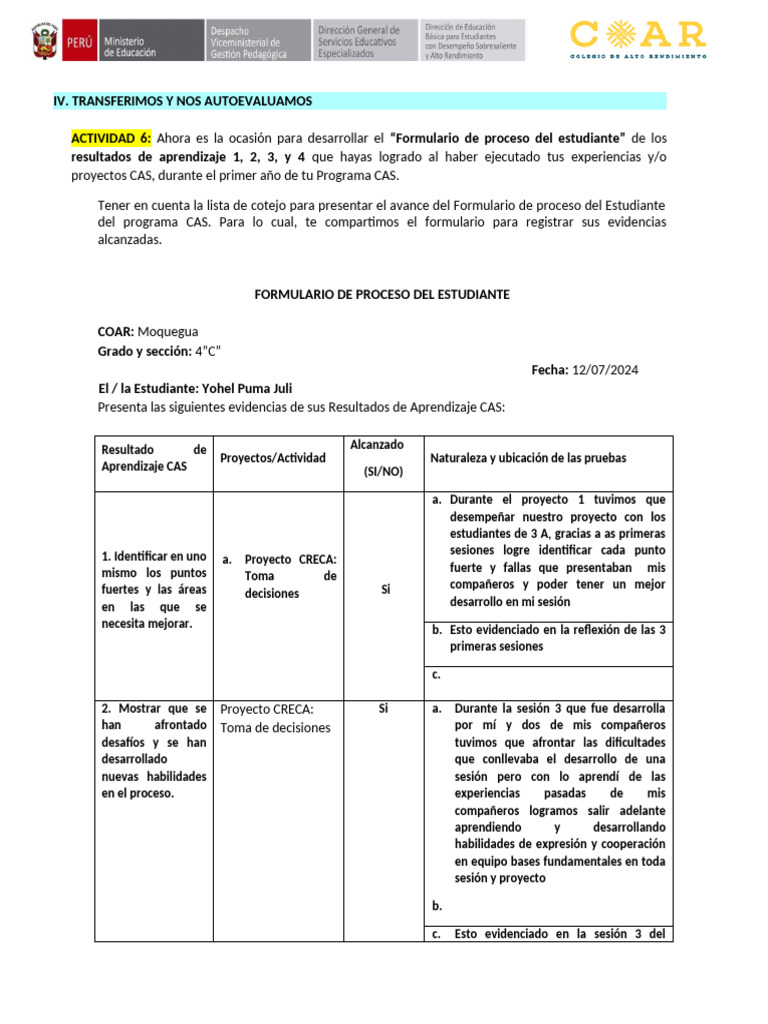 DMpA - 16 - CAS 4TO - II TRIM - FORM | PDF