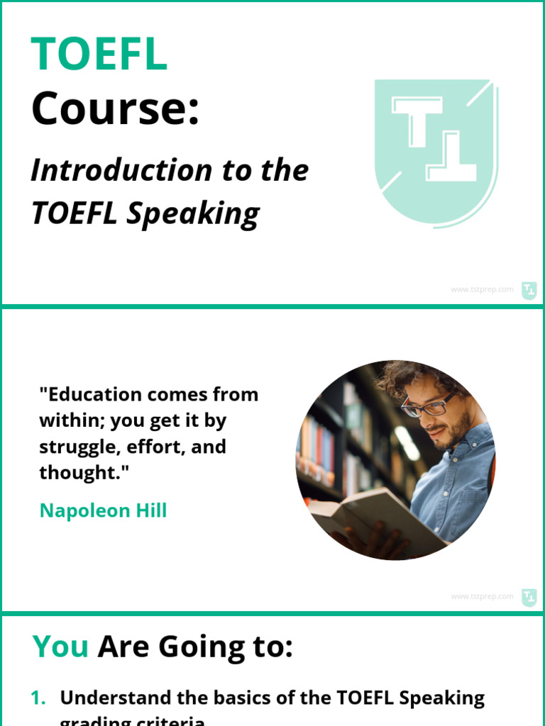01s, 2023, Introduction To The TOEFL Speaking | PDF