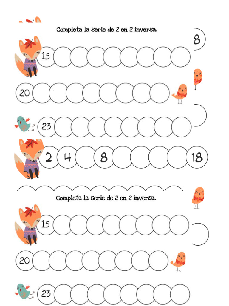 Completa La Serie de 2 en 2 Directa - Inversa | PDF