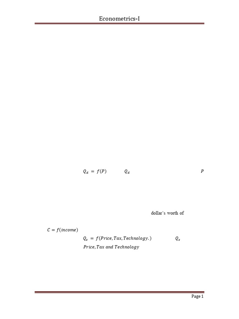 Econometrics CH 2 | PDF
