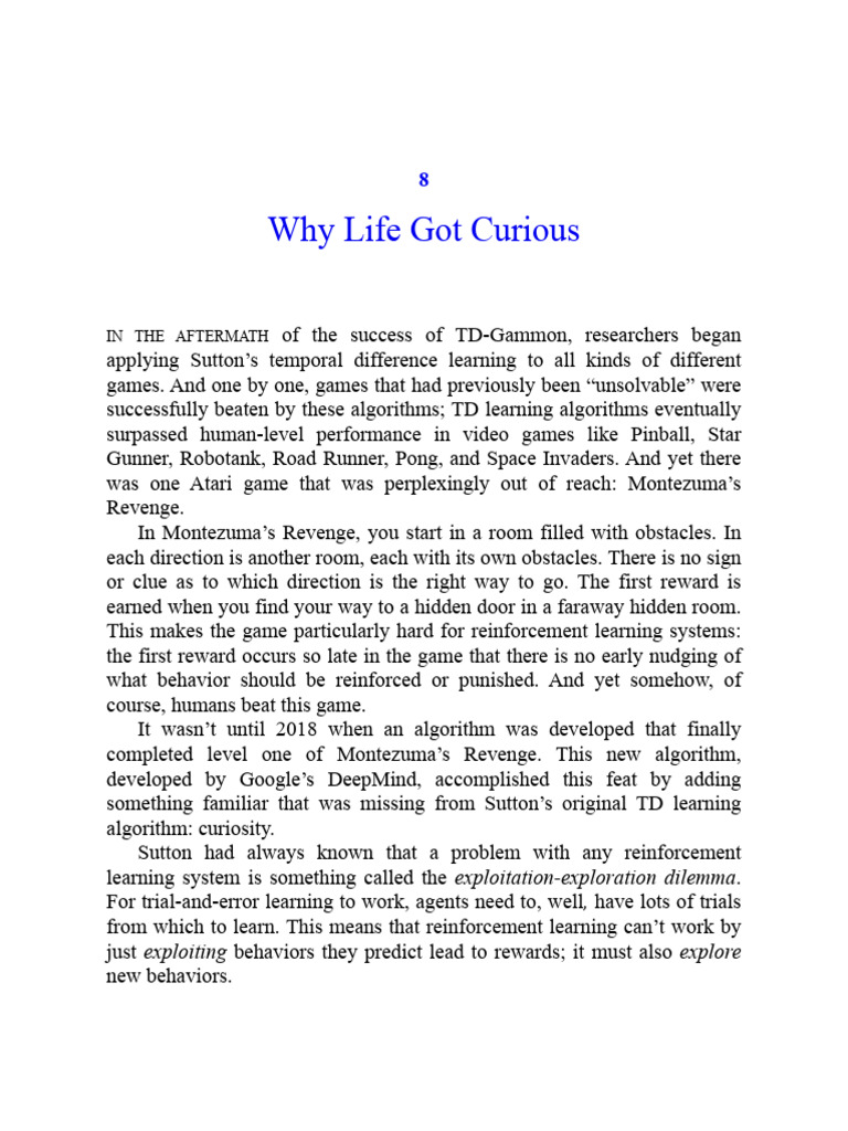 Chapter 8 - A Brief History of Intelligence | PDF | Reinforcement | Curiosity