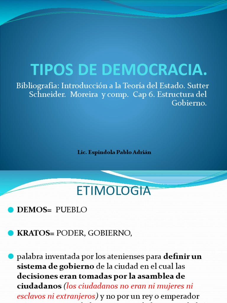 Tipos de Democracia y sus Características | PDF | Democracia | Política