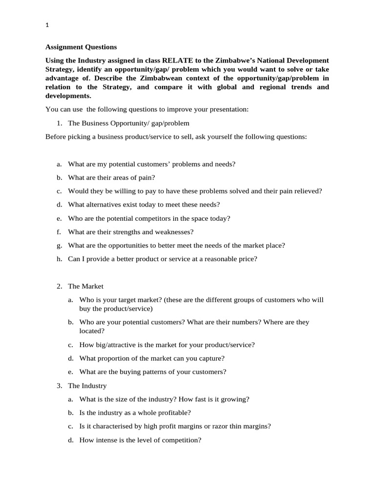 Assignment Questions Entrepreneur | PDF