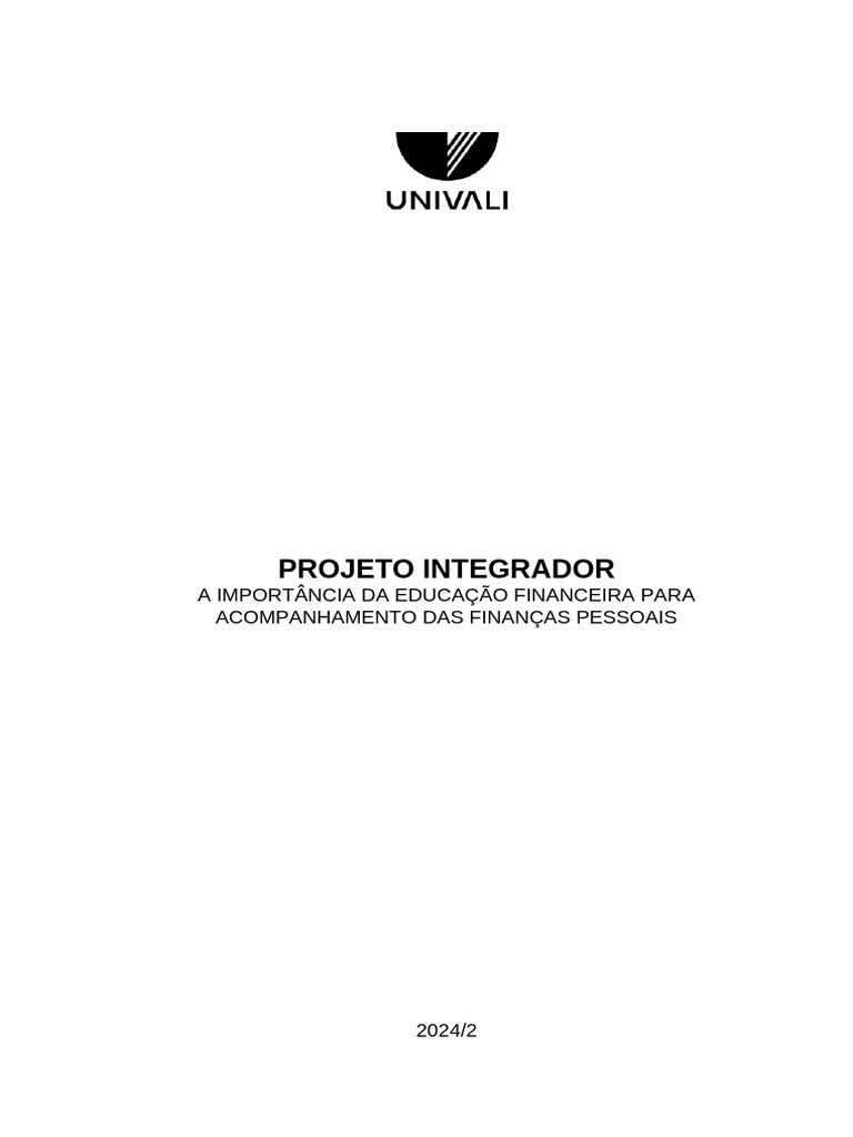 ROTEIRO PI Educação Financeira 2024- 2 Módulo III | PDF ROTEIRO PI Educação Financeira 2024- 2 Módulo III | PDF