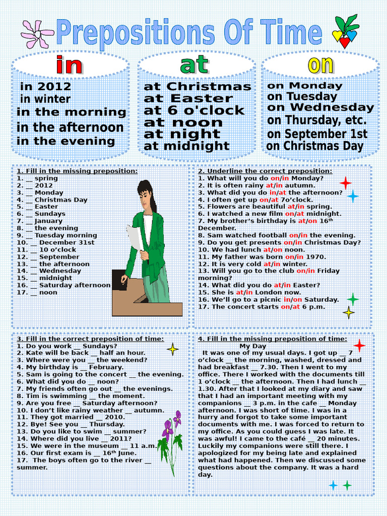 Prepositions of Time Answers | PDF