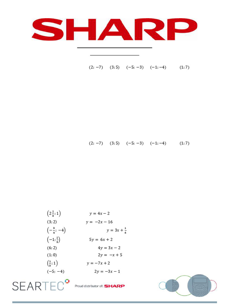 Worksheet 4 Analytical Geometry Grade 11 Mathematics | PDF