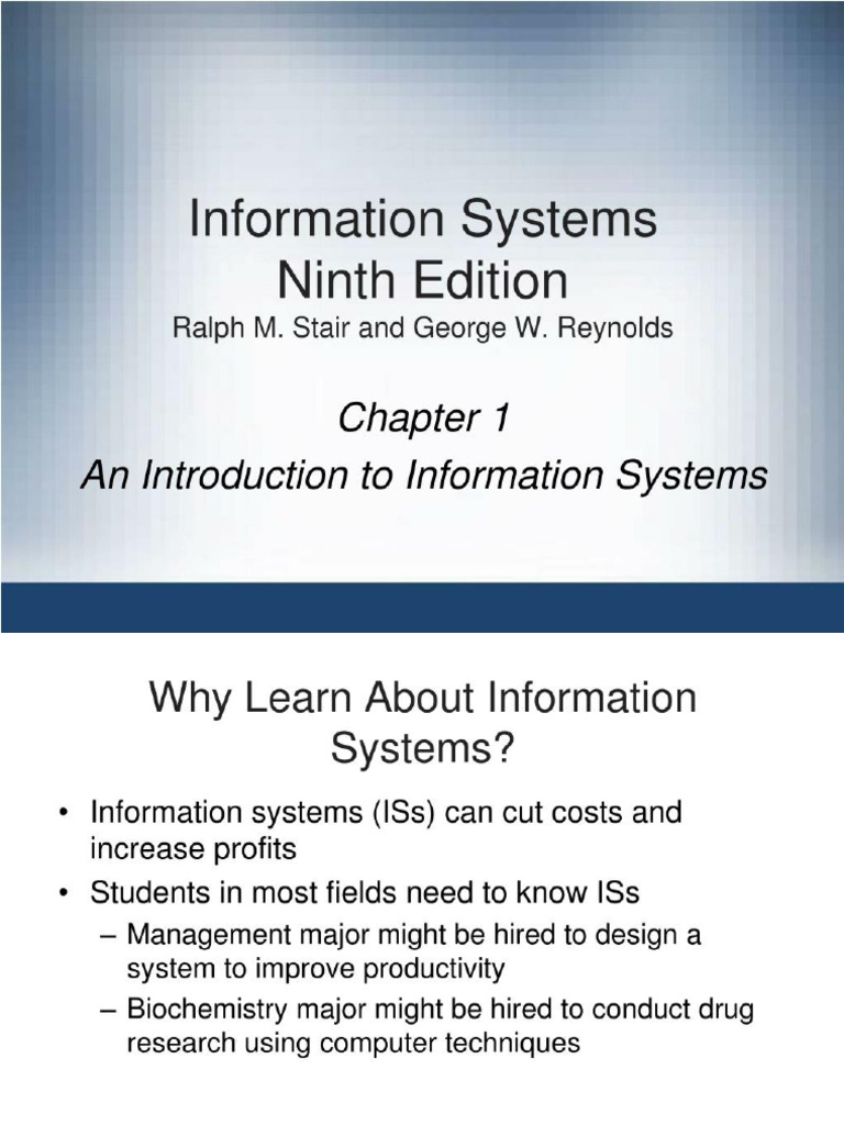 Chapter 1 - An Introduction To Information Systems | PDF
