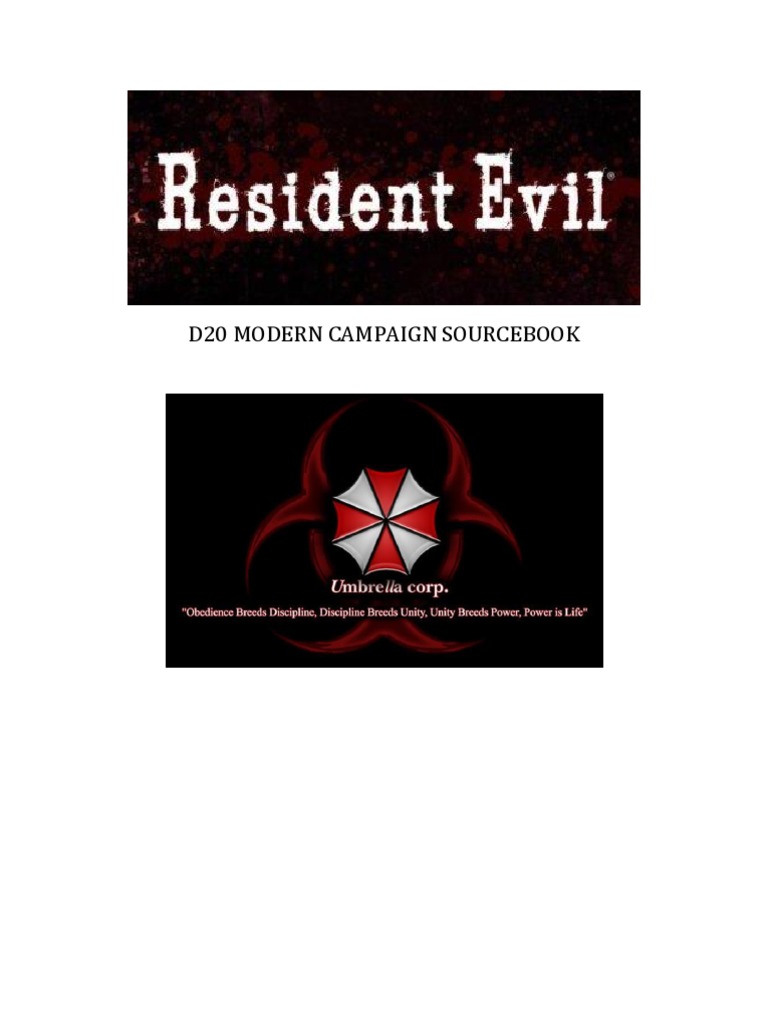 Resident Evil d20 Modern Ver 1 | PDF | Projectile Weapons | Firearms