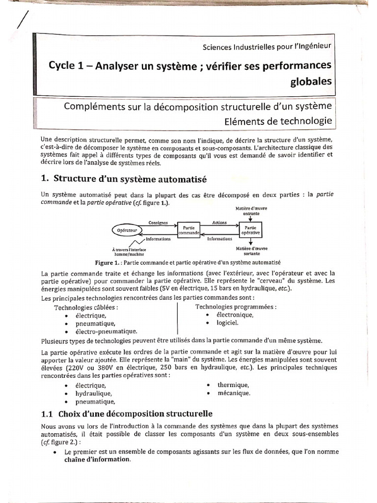 Cycle1 Analyser Un Systeme | PDF