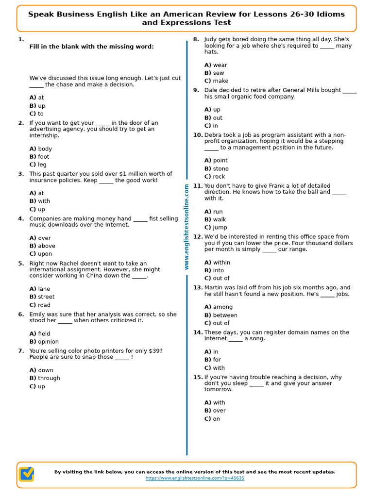 2544 - Speak Business English Like An American Review For Lessons 26 30 ...