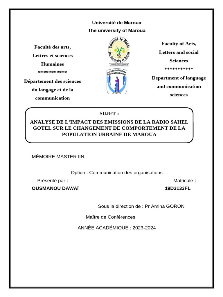 Projet de Memoire Master Ii Od | PDF