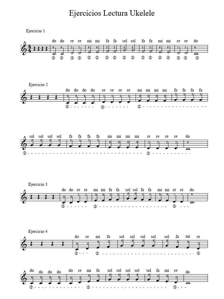 Ejercicios Ukelele | PDF
