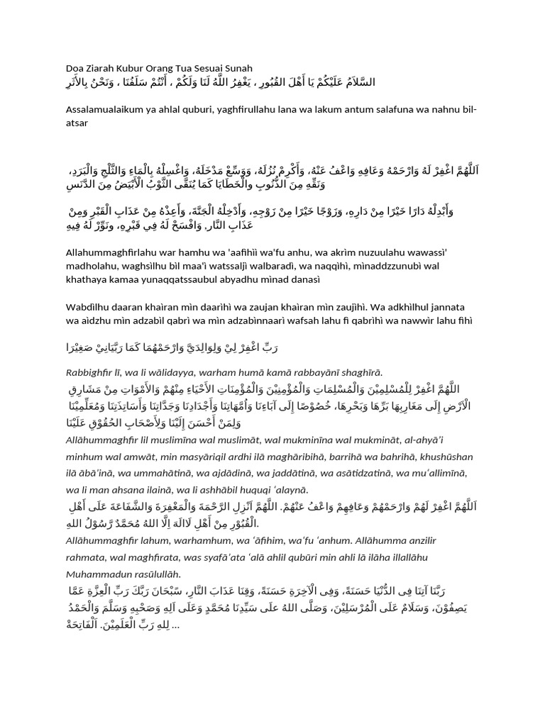 Doa Ziarah Kubur | PDF