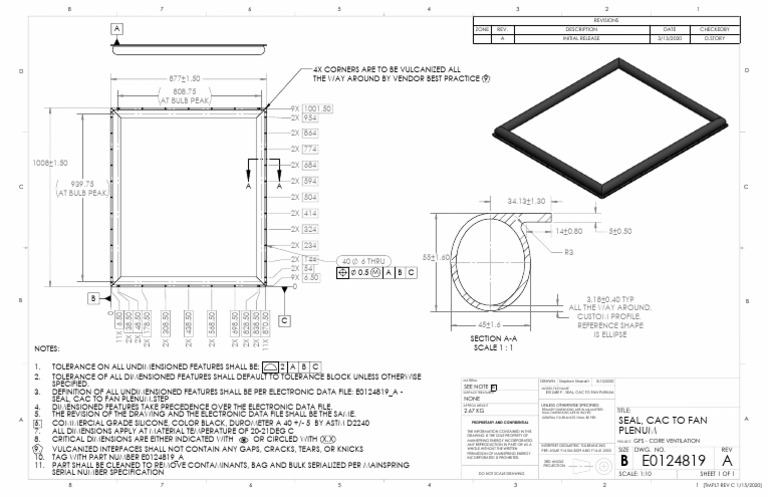 E0124819 - A - Seal, Cac To Fan Plenum | PDF | Materials | Building ...