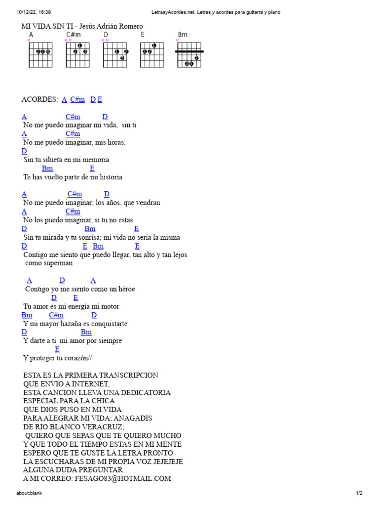 Adrián Romero - Mi Vida Sin Ti | PDF