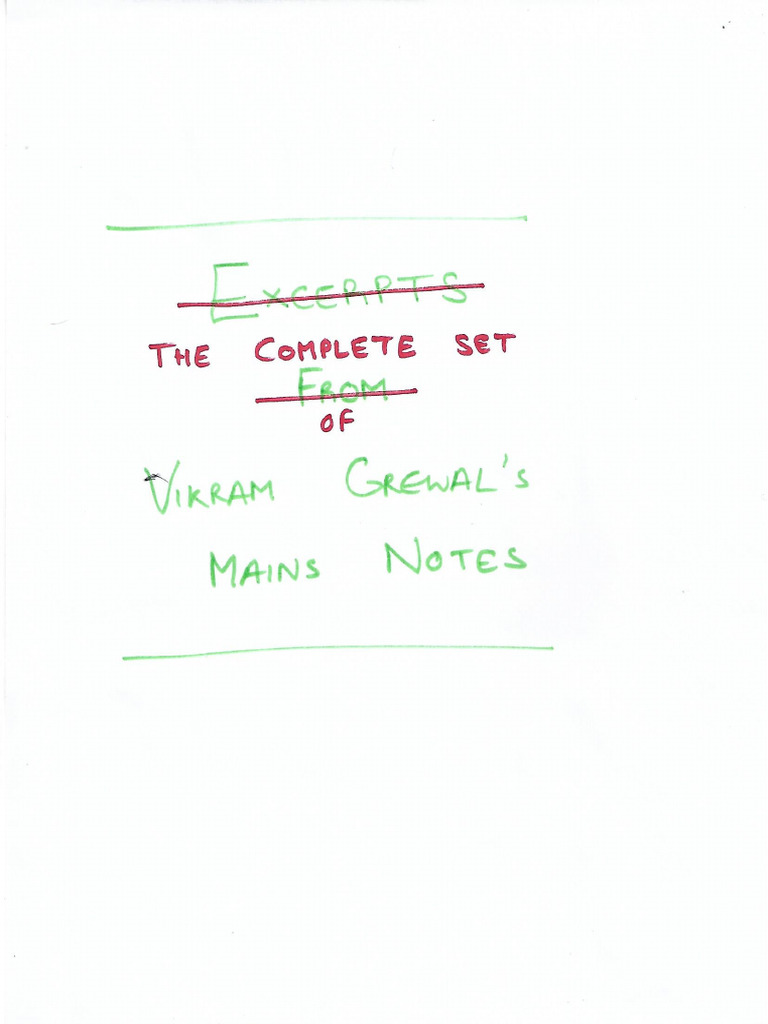 Mains Notes Vikram Grewal PDF | PDF