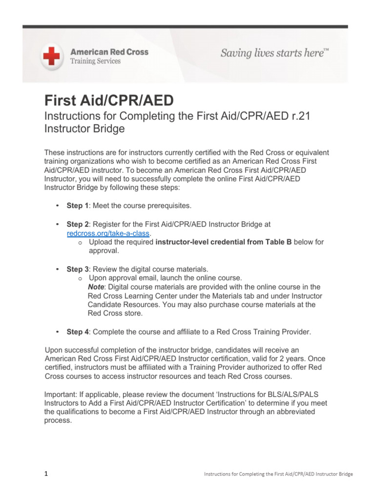 First Aid-CPR-AED - Instructor Bridge Instructions (Updated December ...