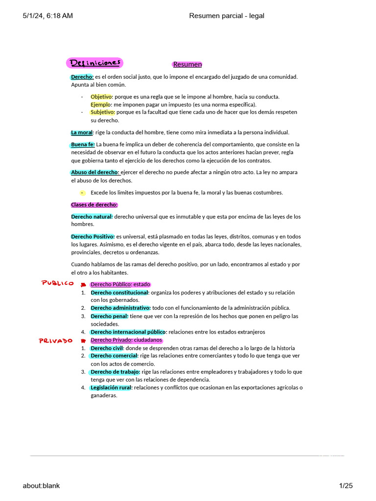 Resumen Parcial - Legal Fin | PDF