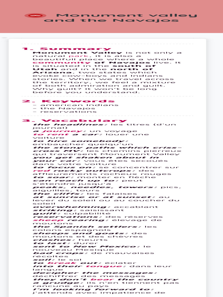 Monument Valley and The Navajos - Maxicours | PDF
