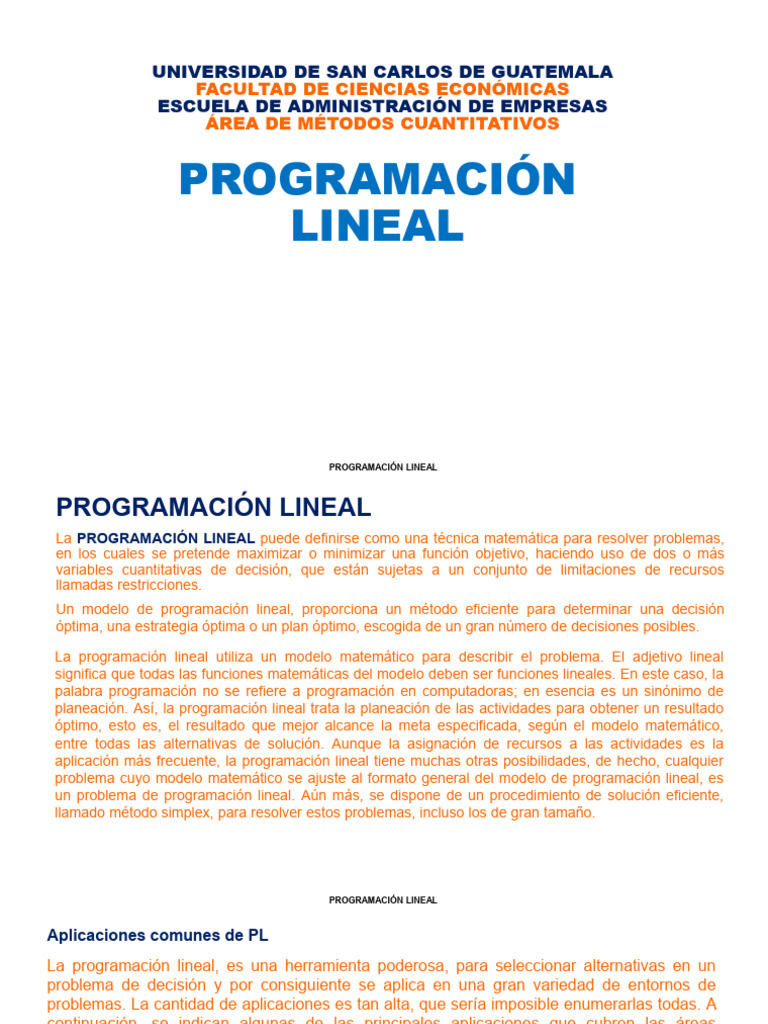Programación Lineal | PDF