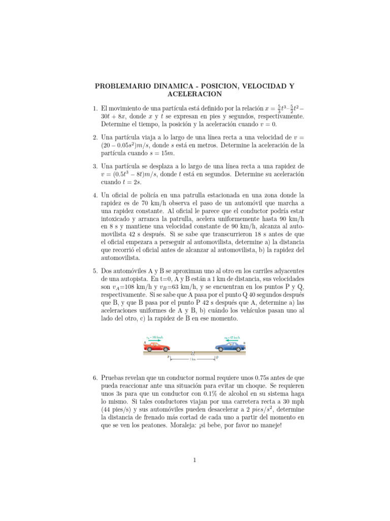 Problemario Dinamica | PDF