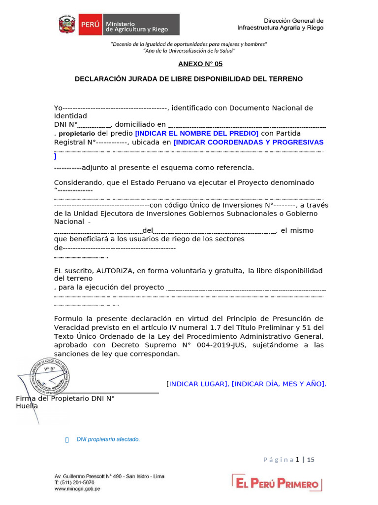 Anexo 4 Formatos y Documentos Estándar de La Guía Del Componente Social ...