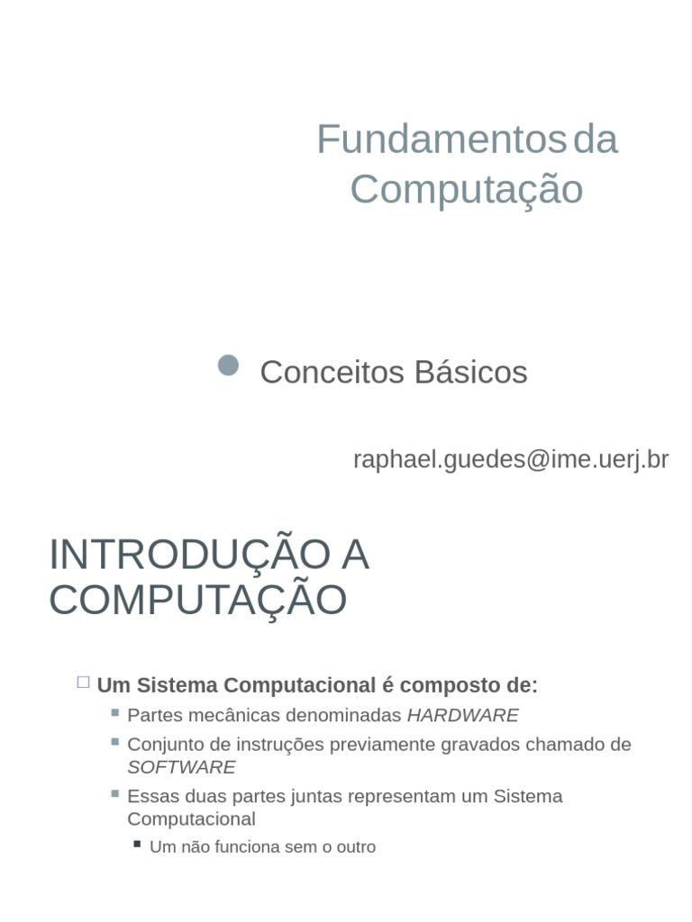 Fundamentos Da Computação | PDF