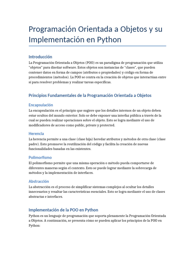 Informe POO Python | PDF
