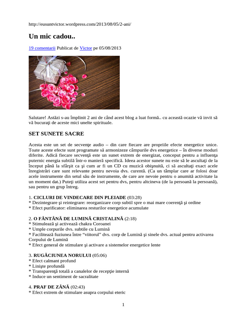 Set Sunete Sacre | PDF