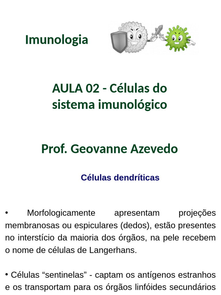 Aula 02 Células Do Sistema Imunológico Pdf