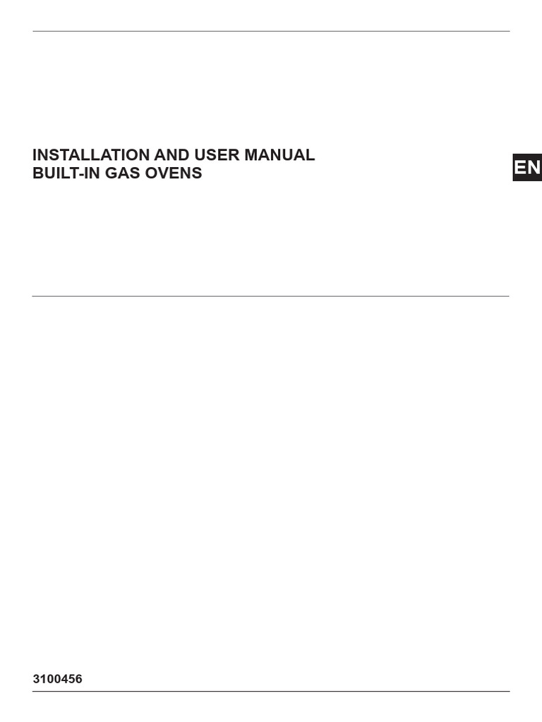 Built in Gas Oven Installation Manual | PDF