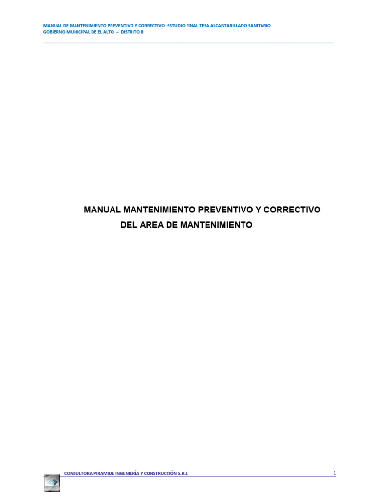 MANUAL DE MANTENIMIENTO PREVENTIVO Y CORRECTIVO | PDF