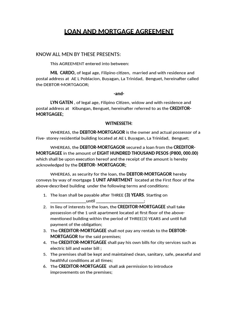 Loan and Mortgage Sample | PDF