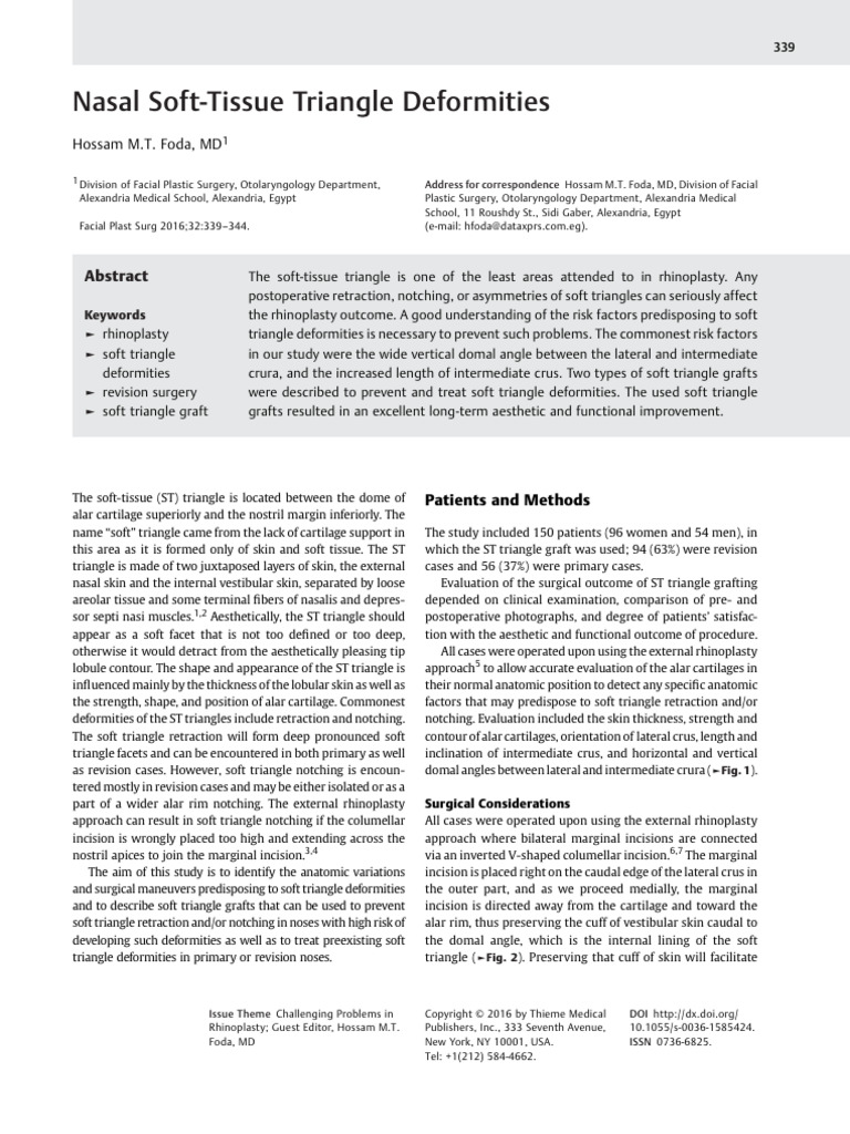 2016 - Foda - Nasal Soft Tissue Triangle Deformities | PDF