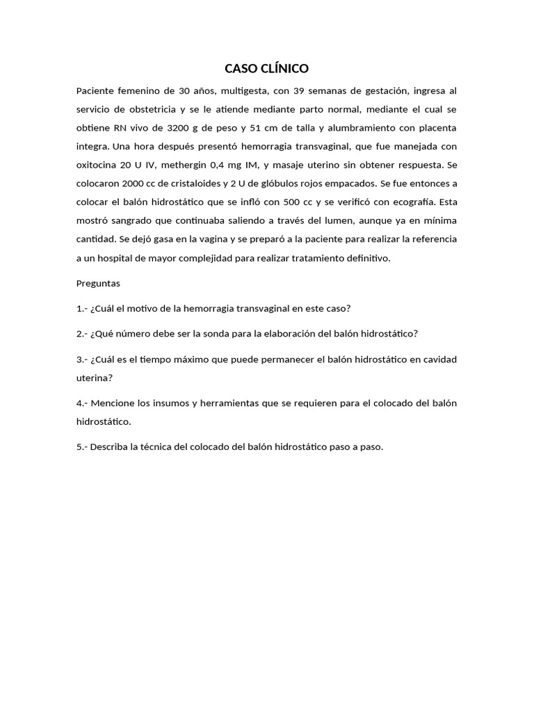 Caso Clínico Codigo Rojo | PDF