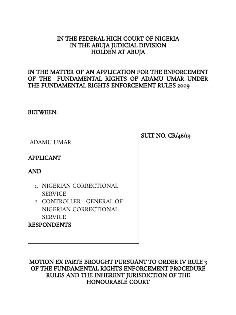 Fundamental Rights Form | PDF