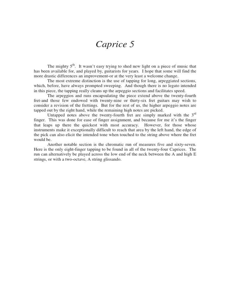 N Paganinni - Caprice No 5 | PDF