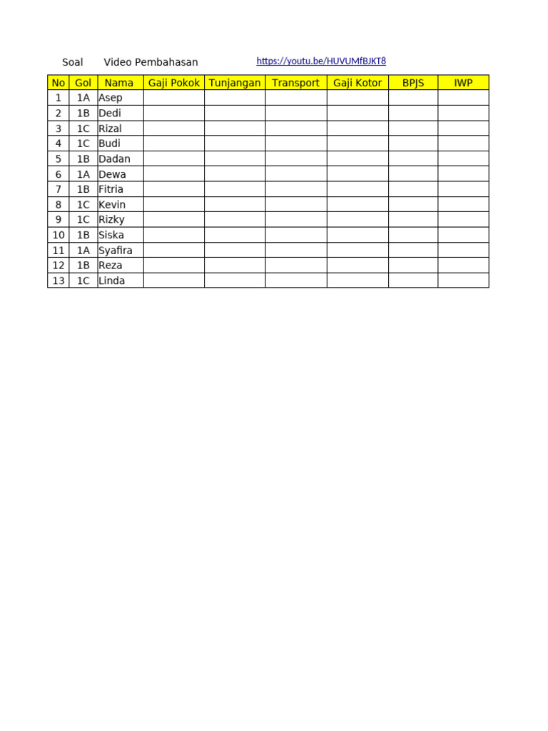 Tes Excel Admin Payroll 7 | PDF