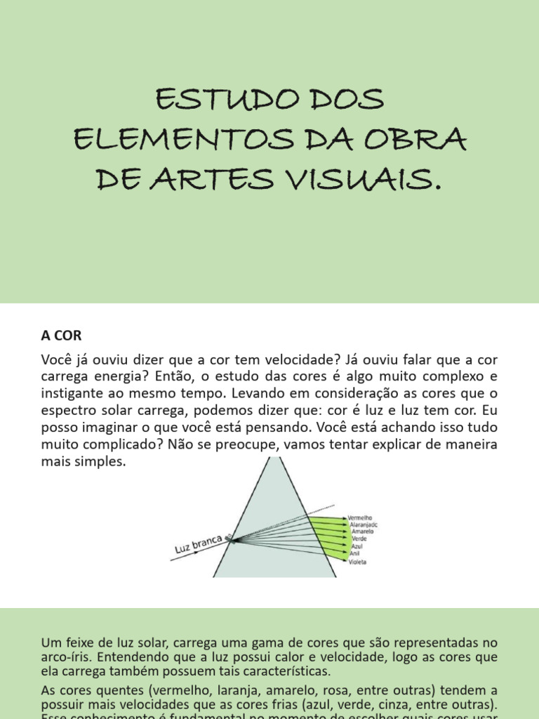 Estudo Dos Elementos Da Obra de Artes Visuais | PDF | Arte