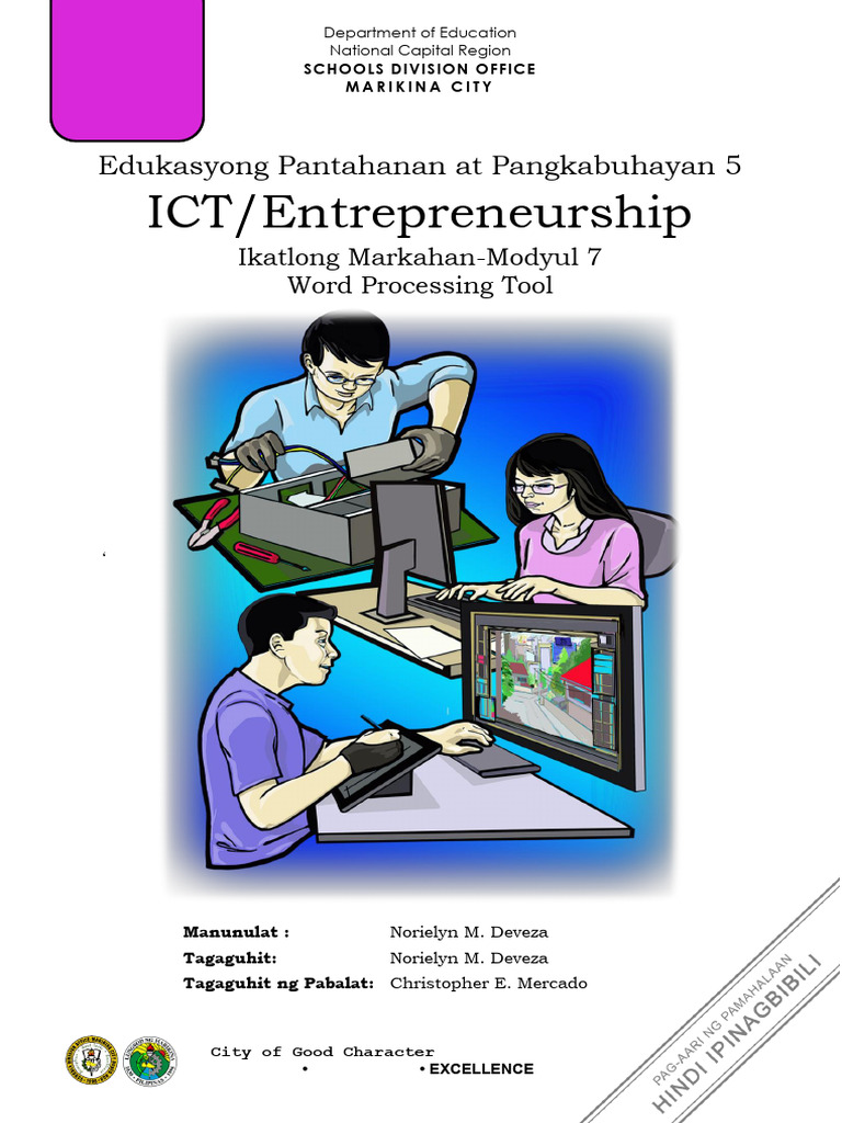 Epp5 Ict Q3 Mod7 Wordprocessingtools V6 Pdf