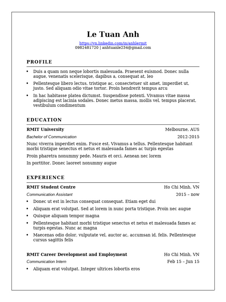 CV Traditional Elegance | PDF