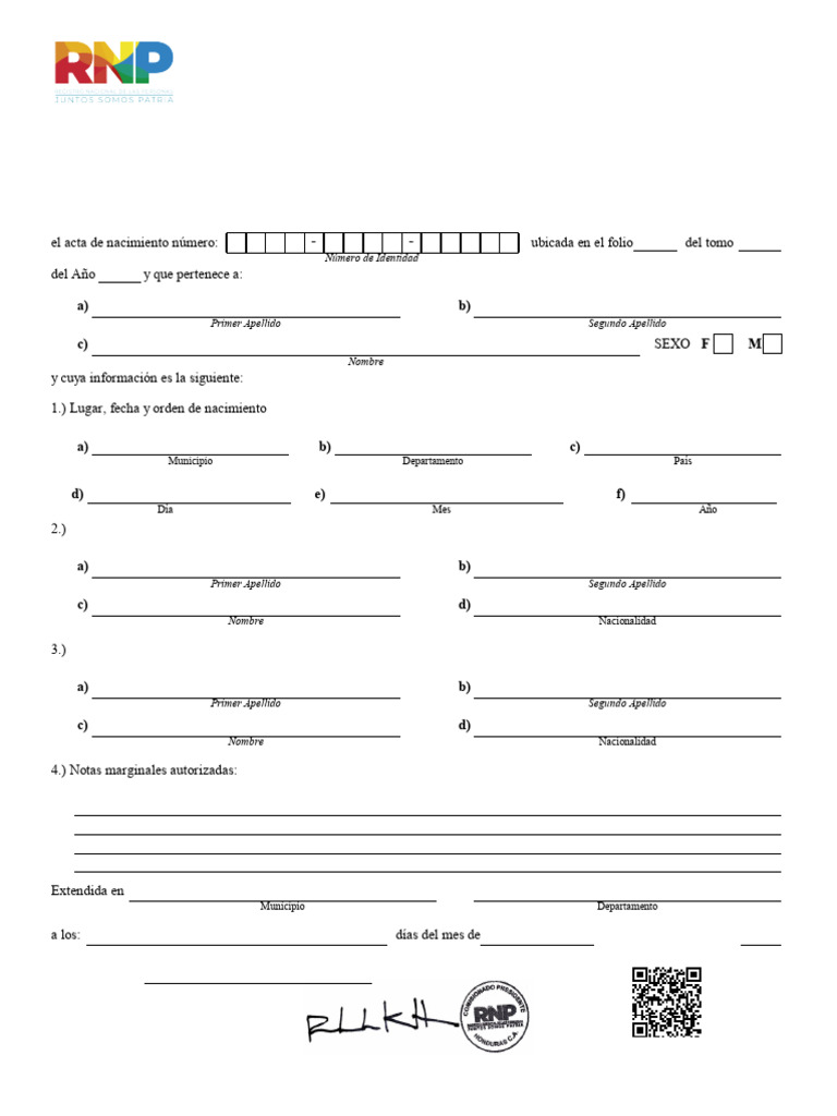 SIN RNP Acta Nac 1 | PDF