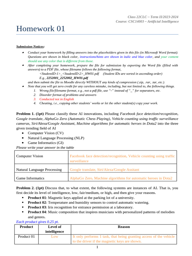 2324 CSC14003 22CLC02 HW01 | PDF